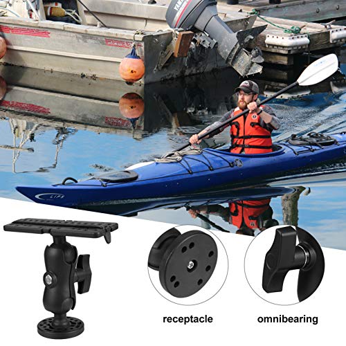 GAFOKI Ocean Kayak Universal Canoe Kayak for Boat Marine Electronic Multifunctional Down Base Mounting with Drill- - Plate Head Navigator Fish Rack Mount Track Holder Black