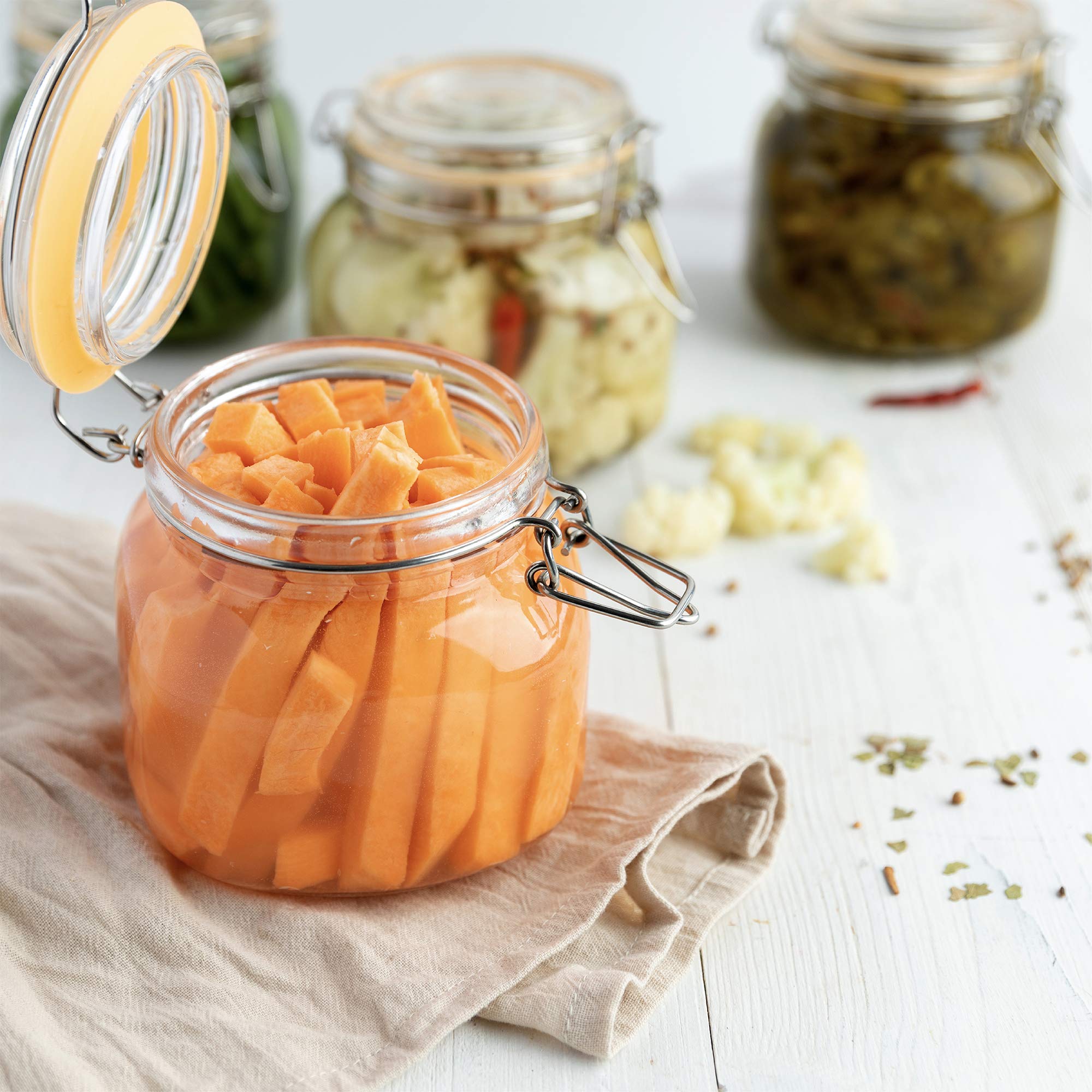 Galashield Glass Jars with Lids Food Storage Jars with Airtight Lids Leak Proof Glass Canisters Kitchen Jars [Set of 2-25 oz]