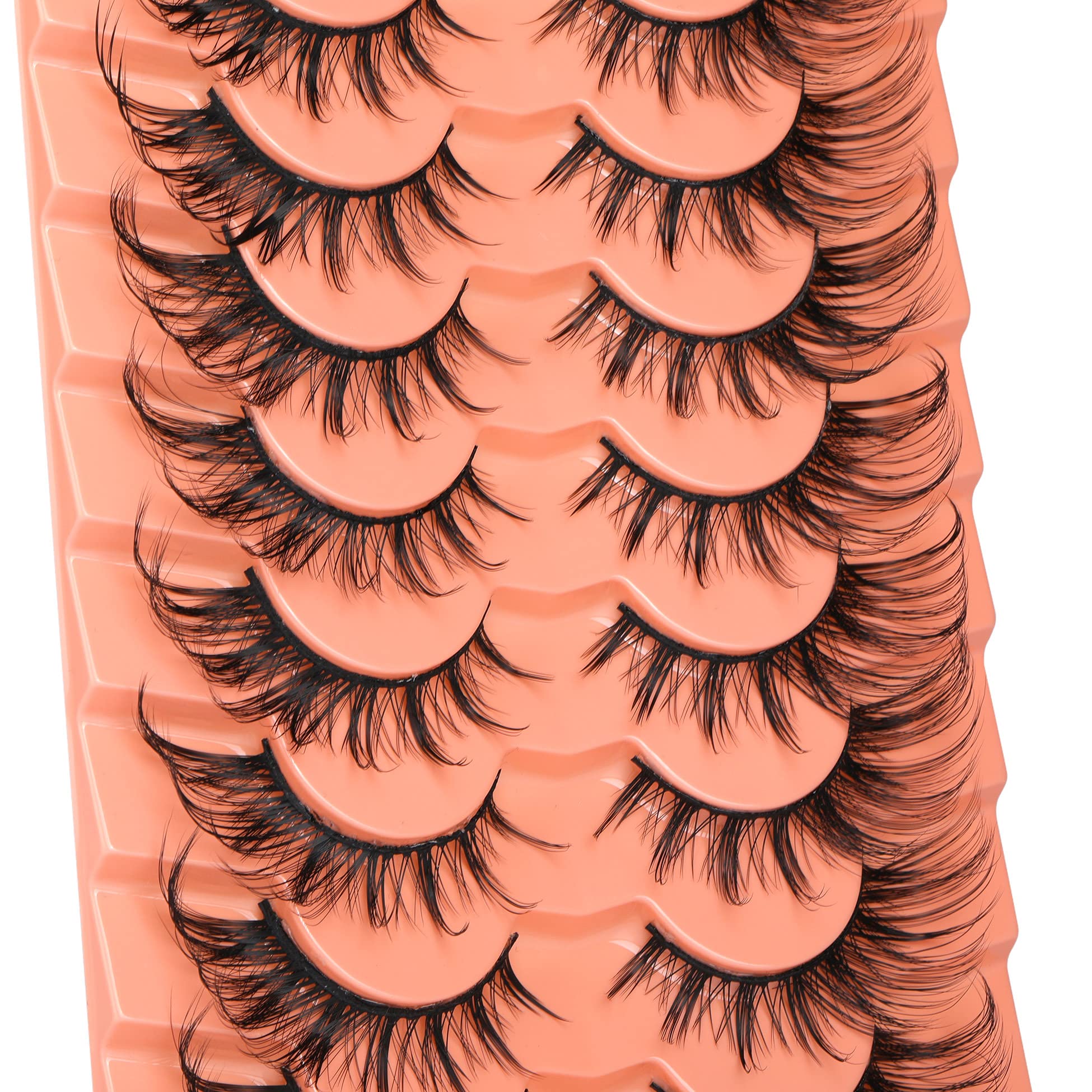 Manga Lashes Fox Eye Anime Cat Eye False Lashes Mink Faux Wispy Strip Lashes Pack Spiky Cosplay Fake Eye Lashes 9 Pairs by ALICE