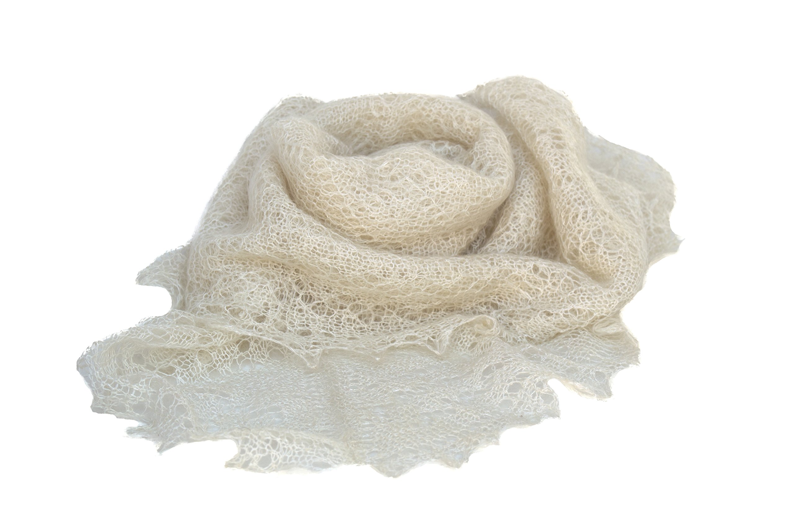 Fedelkea Victorian Lace Bridal Orenburg Crochet Shawl Winter Wedding 47x47 Inch