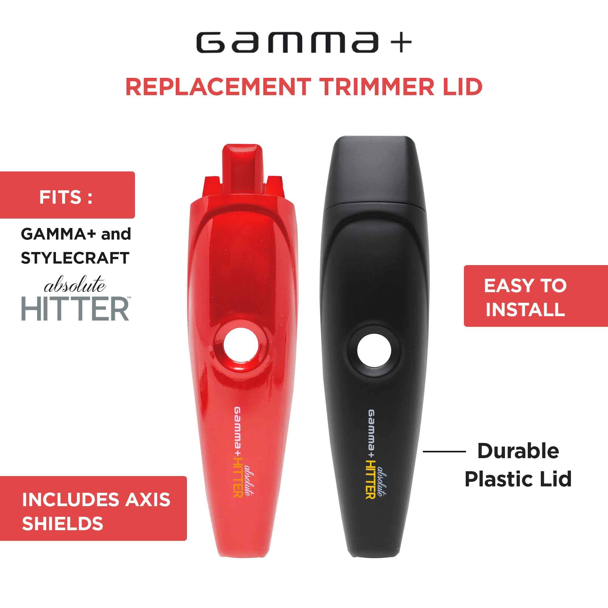 Gamma+ Absolute Hitter Custom Body Kit Lids Metallic Red and Matte Black Set of 2 Trimmer Lids