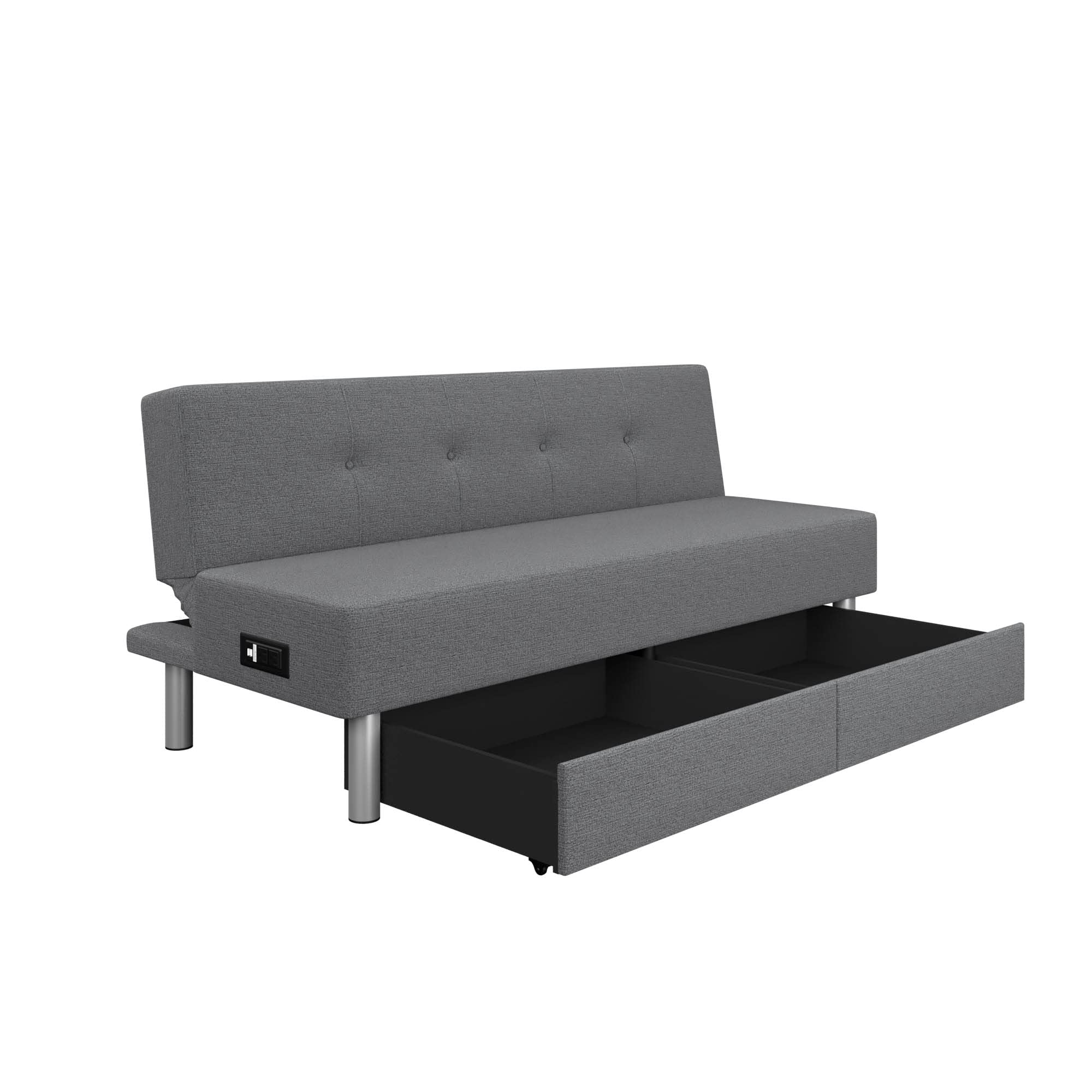 Serta Walton Convertible Sofa Sleeper Microfiber, Charcoal