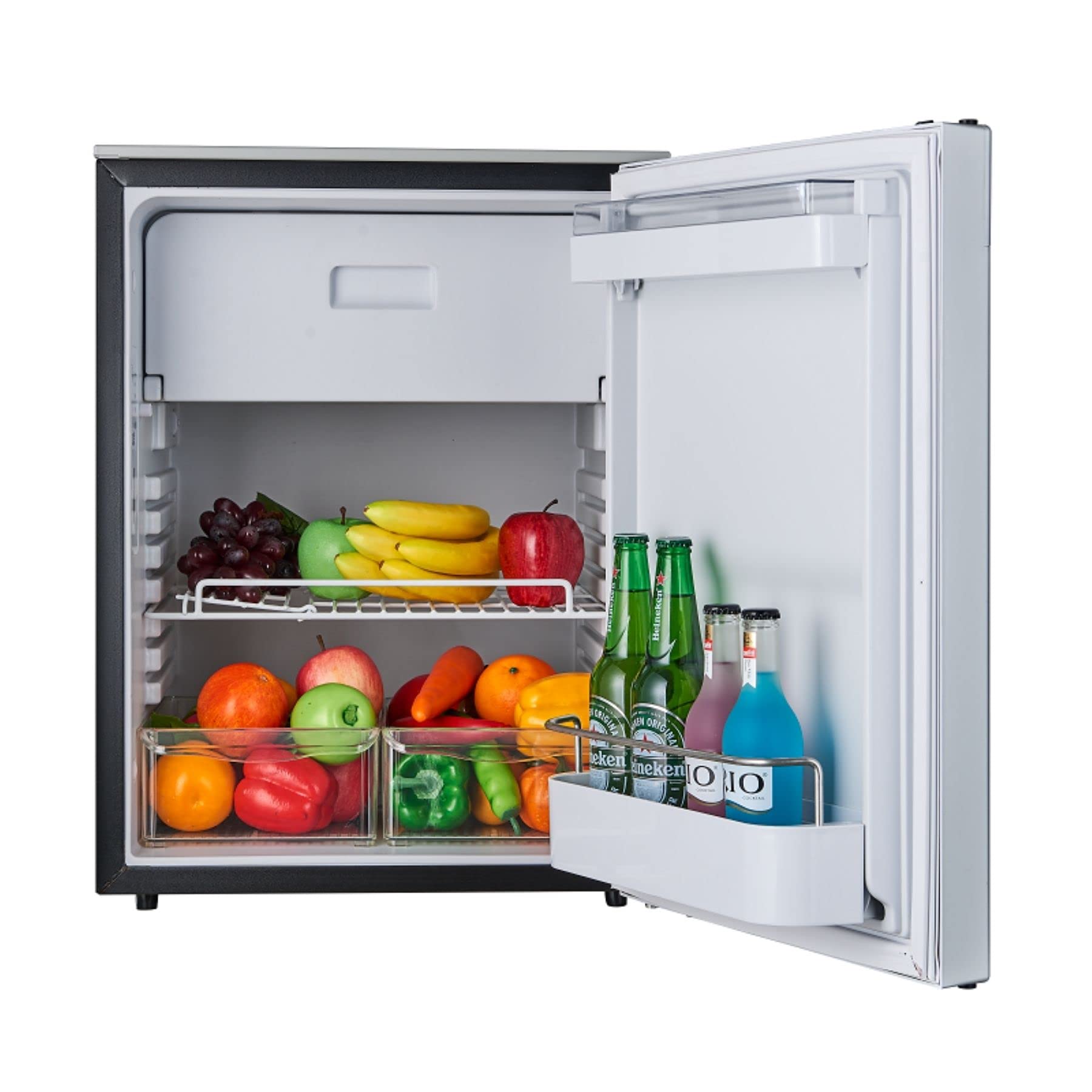 Equator 12V/DC Mini-Fridge Freezer 2.8cf Stainless for RV BOAT OFF-GRID 2 Doors