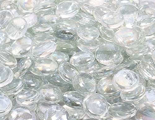 KIBOW 10-Pound Pack Fire Glass Beads for Gas Fire Pit, 3/4 Inch-Clear Color