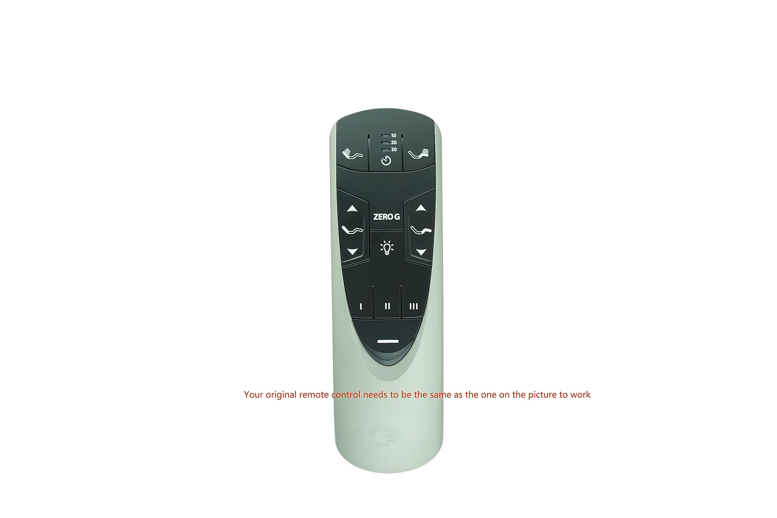 Generic Replacement Remote Control for TEMPUR Zero-G Gold Base RF358A Adjustable Bed Base(Your Original Remote Needs to be The Same as The one on The Picture for it to Work)
