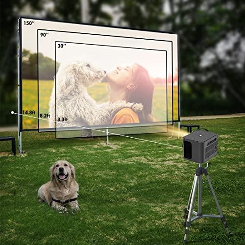 WiFi Projector Laptop Outdoor Projector PC Native 1080P 300ANSI 30’’-150’’ Picture Mini Portable Projector ElectricFocus Compatible with Android,iOS, TV Stick,iPhone ,PS5,PC,Laptop,Tablet -H89