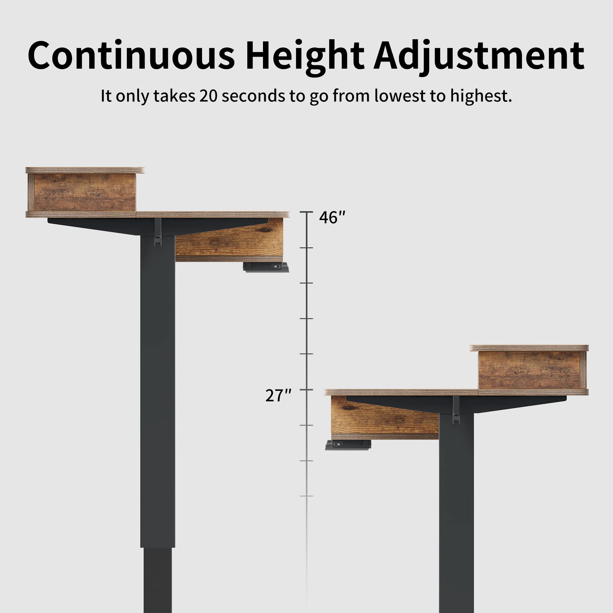 FEZIBO Height Adjustable Desk with 4 Drawers Storage and Anti Fatigue Mat