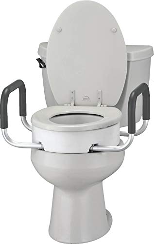 NOVA Medical Products Toilet Seat Riser with Handles, White, 1 Count