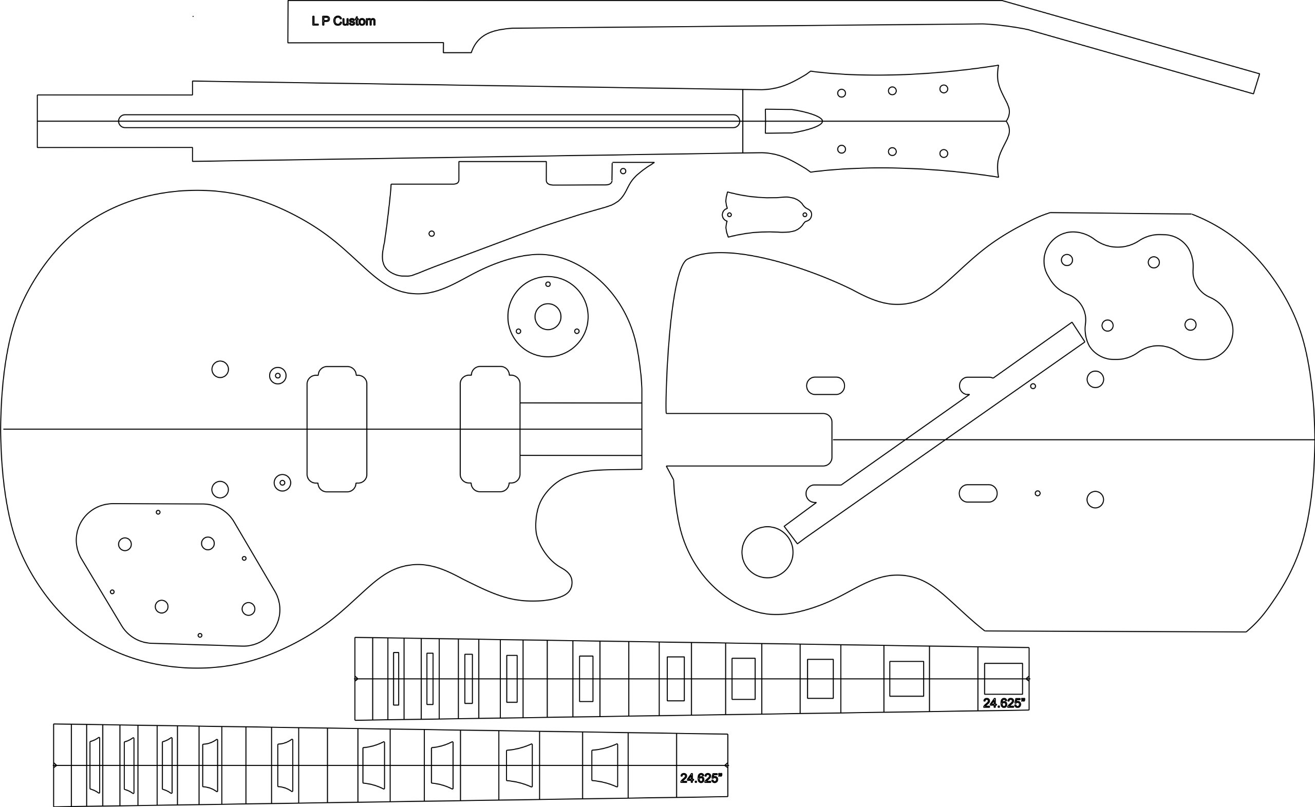 Electric Guitar Routing Template - LP