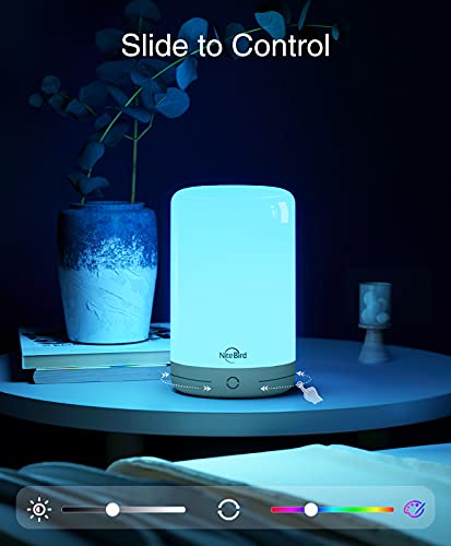 LB3 Smart Lamp, LED Bedside Touch Lamps Compatible with Alexa and Google Home, App Go_sund Control, RGB Color Changing Dimmable & Warm White Night Light for Bedroom, USB Powered