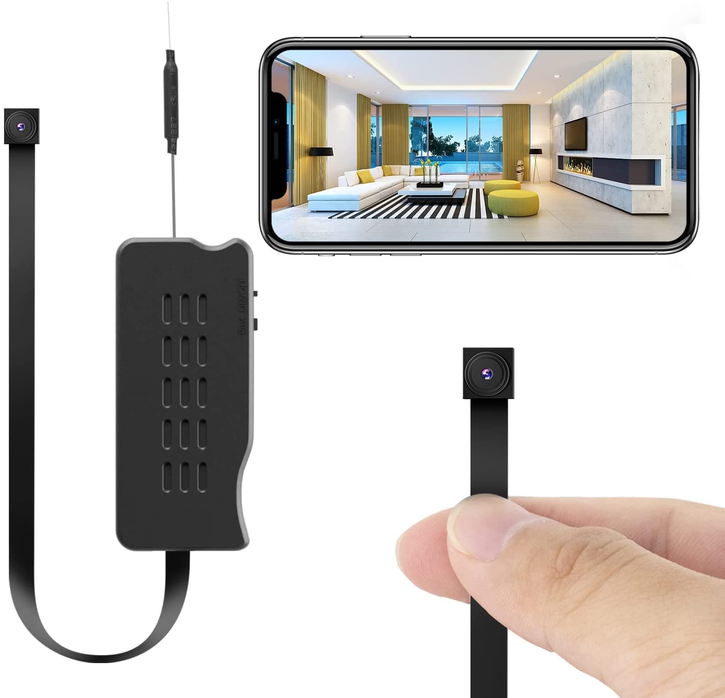 SpyShop WiFi Camera Module Wireless Hidden Camera WiFi Mini Cam HD 1080P DIY Tiny Cams Small Nanny Cameras Home Security Live Streaming Through Android/iOS App Motion Detection Alerts
