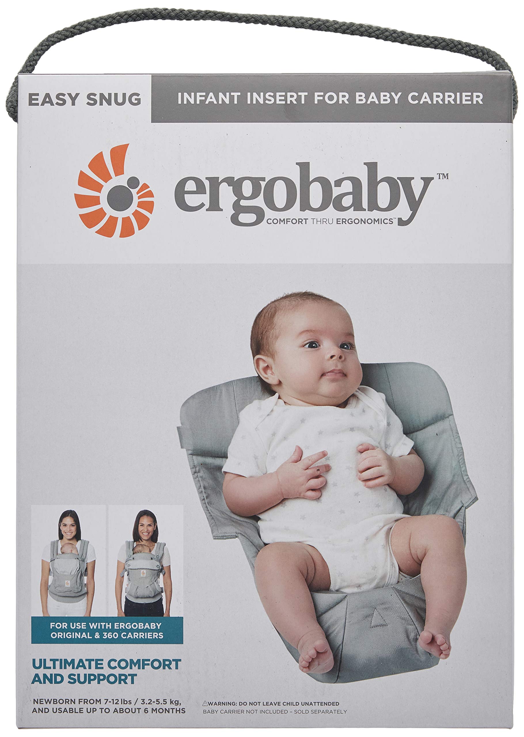 Ergobaby Easy Snug Infant Insert, Grey, Cool Air Mesh