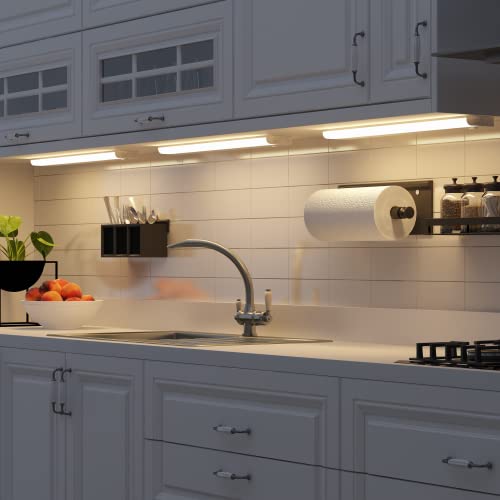 GETINLIGHT Dimmable Hardwired Only Under Cabinet LED Lights, 24-inch, Soft White(3000K), Matte White Finished, ETL Listed, IN-0201-13-WH