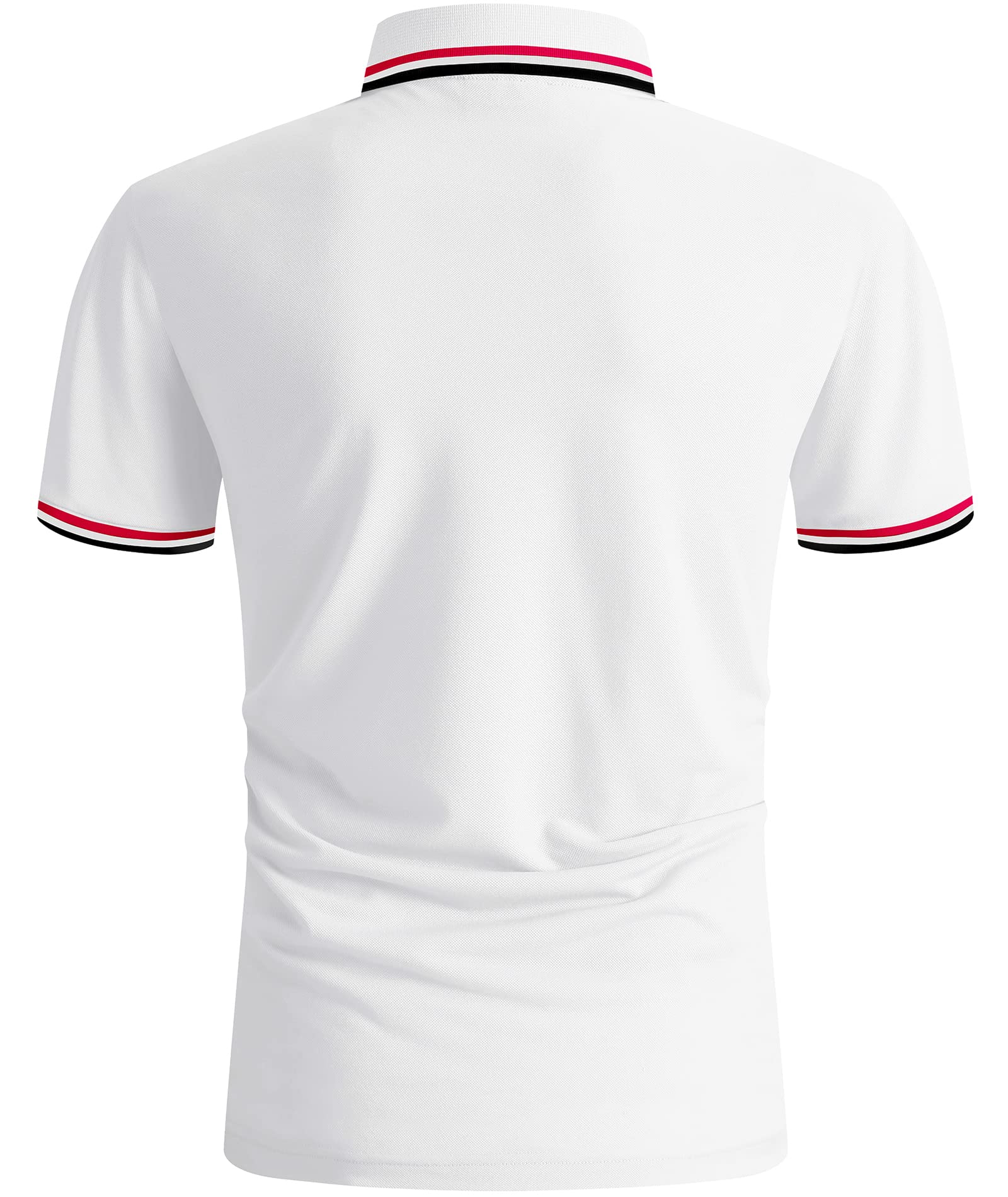 GEEK LIGHTING Polo Shirts for Men Short Sleeve Summer Causal Collared Golf Tennis T-Shirt,White XL