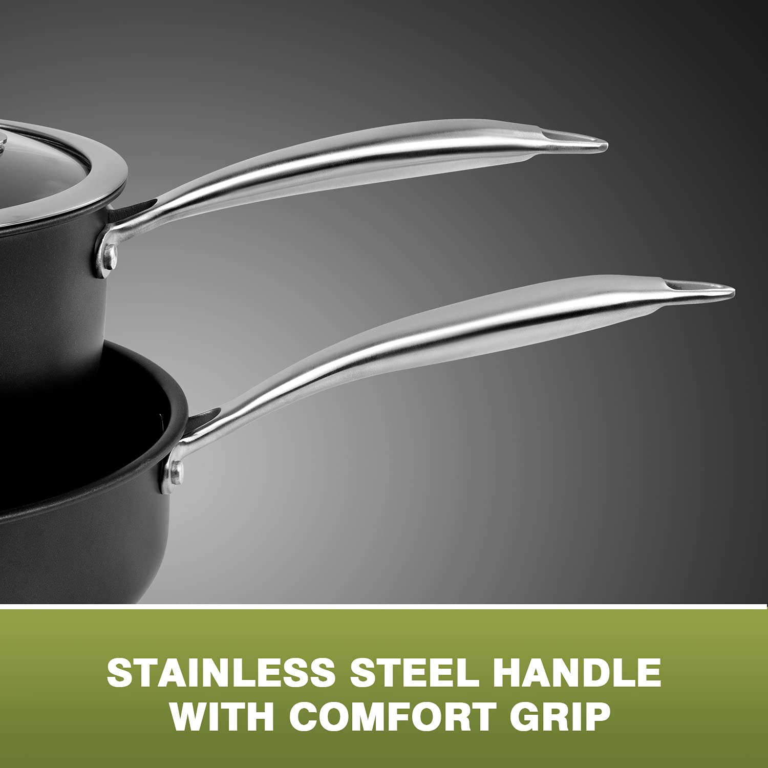 Induction Pots and Pans, Stainless Steel Pots And Pans Set 4pcs With Lid, Induction Cookware For Oven & Dishwasher Safe by MOMOSTAR