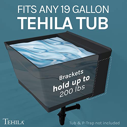 JS Jackson Supplies Tehila Black Wall Mounting Kit for Utility Sink, Floating Sink Converter for Laundry Room, Garage, Workshop, and More