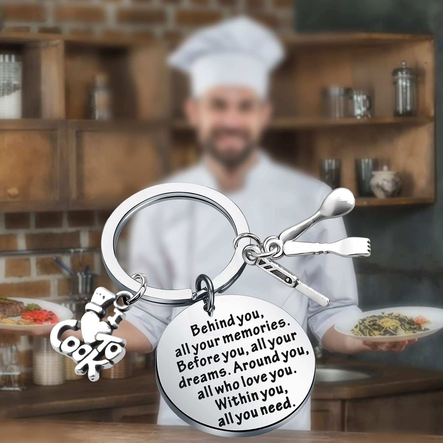 FEELMEM Future Chef Jewelry Behind You All Your Memories Keychain Cooking Lovers Gifts Cafeteria Worker Jewelry Culinary Student Gift Pastry Chef Graduation Gift (Chef-ky)
