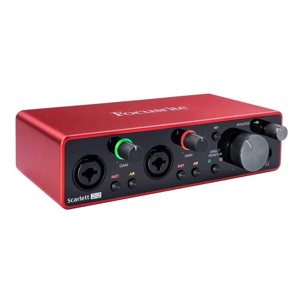 Focusrite Scarlett 2i2 USB Audio Interface (3rd Gen) with Pop Filter & XLR-XLR Cable Bundle