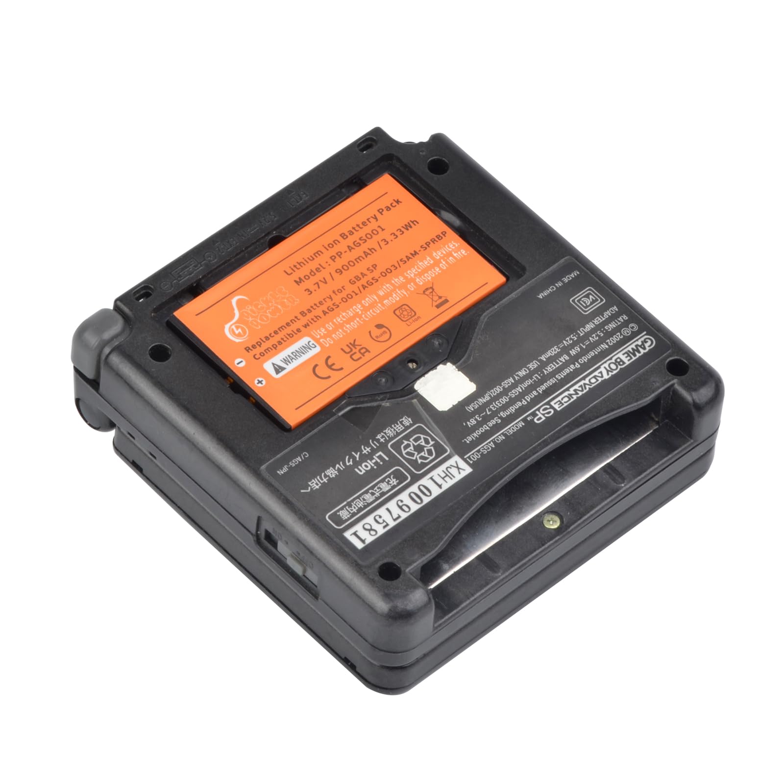 GBA SP Battery Replacement, Pickle Power 900mAh Rechargeable Lithium-ion Battery with Tool Kit Compatible With Nintendo Gameboy Advance SP Battery
