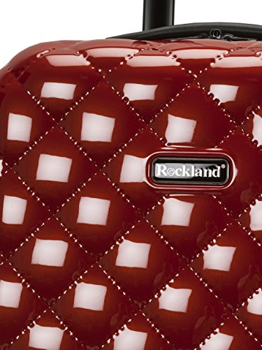Rockland Quilt Hardside Expandable Spinner Wheel Luggage, Red, 3-Piece Set (20/24/28)