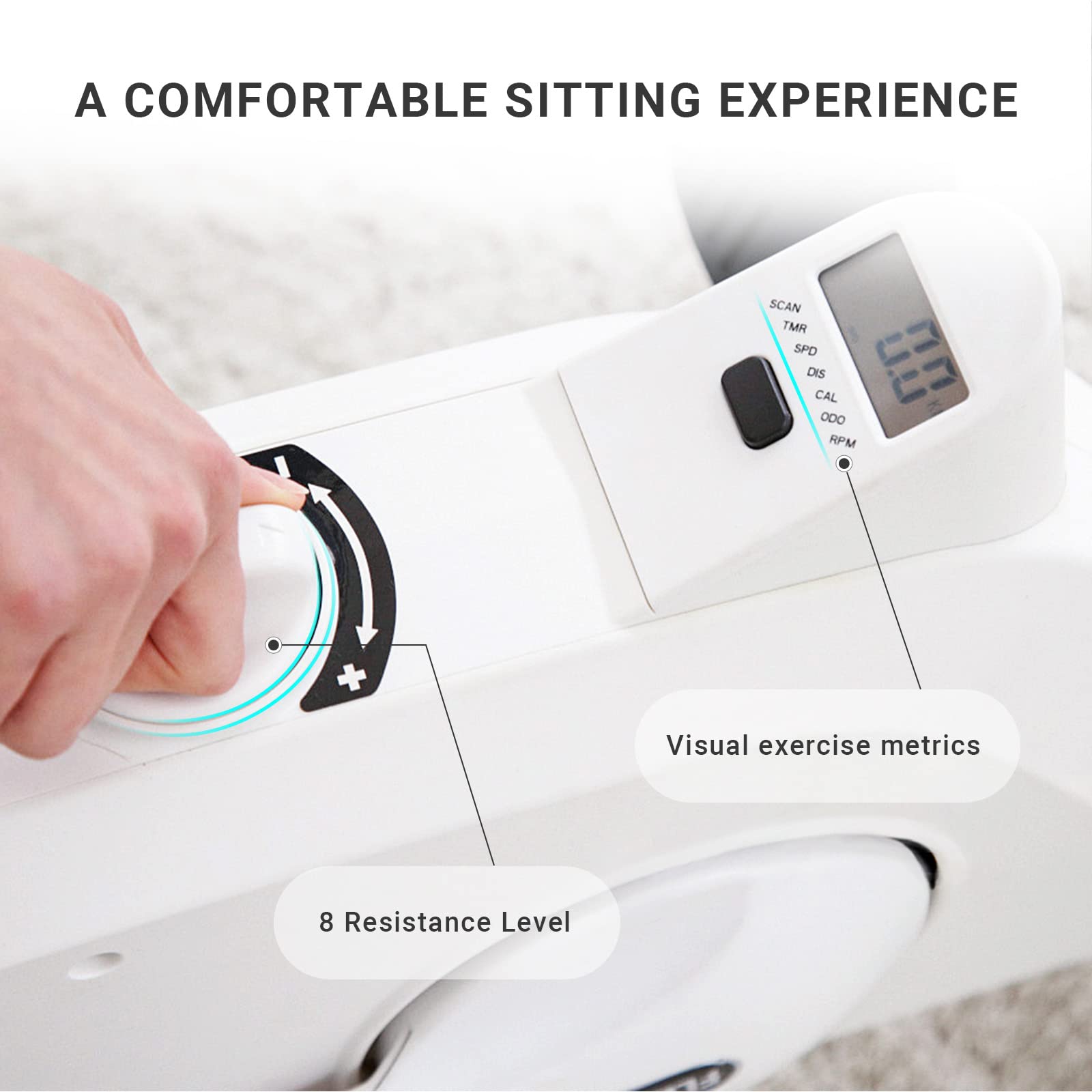 FLEXISPOT Under Desk Bike Pedal Exerciser, 2-in-1 Exercise Bike, Home Office Desk Chairs with Pedal Exerciser, Indoor Fitness Bike Bicycle for Home Office Workout(White)