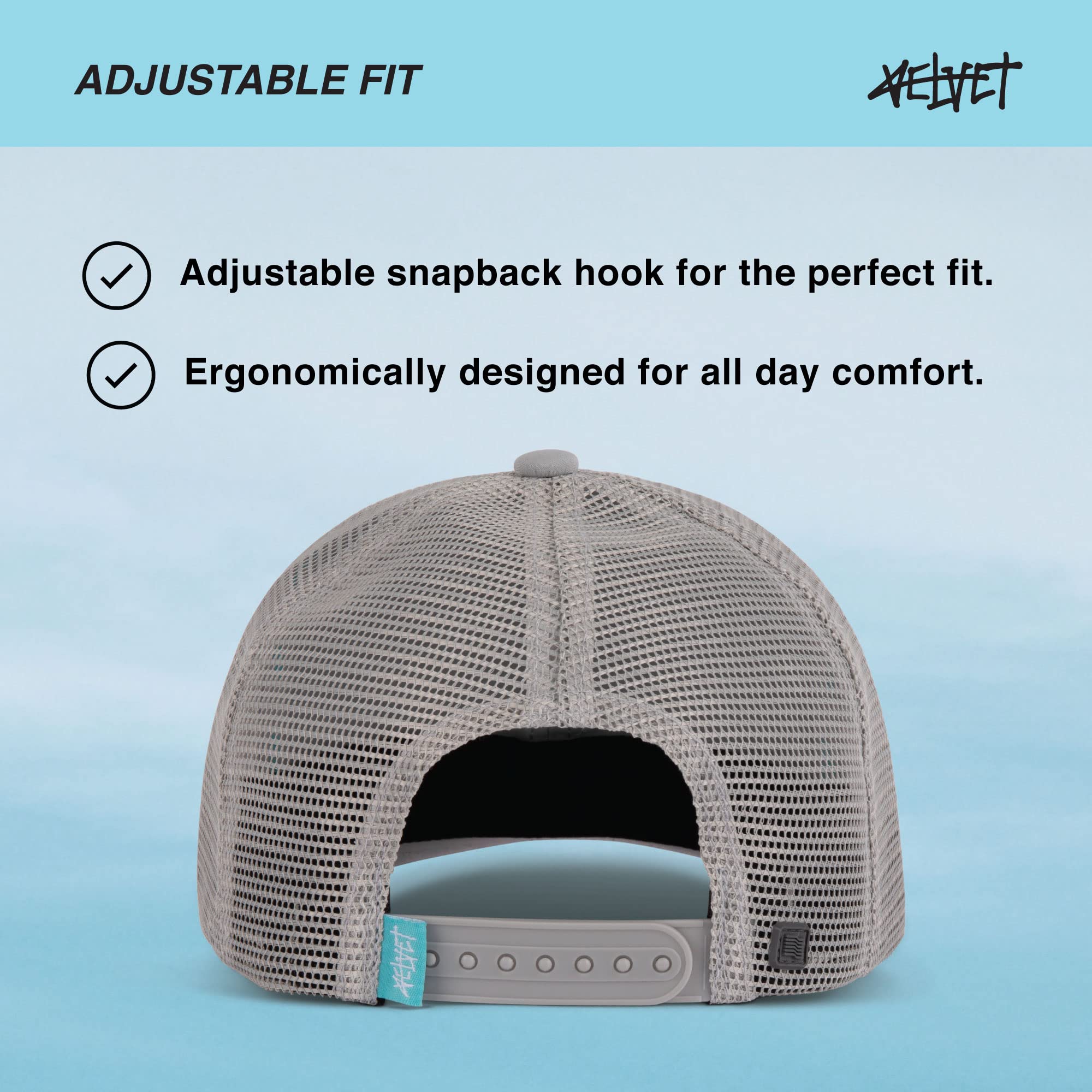 Hydro Waterproof Trucker Men's Hat, Performance Water Proof Floating Snapback Baseball Cap for Boating, Golf, Gym, Lightweight Headwear with Sweat Resistant Band. One Size Fits All, Unisex Gray