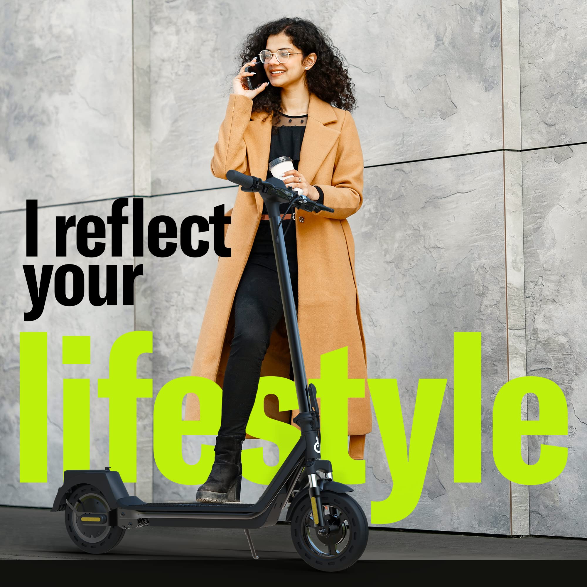 Lazy BOT X Electric Scooter 500W (850W Max) Motor, Best Battery up to 32 Mile Range, 25 MPH, Triple Pro-Disc Brakes, 10" Tires, Headlight, Front + Rear Suspension