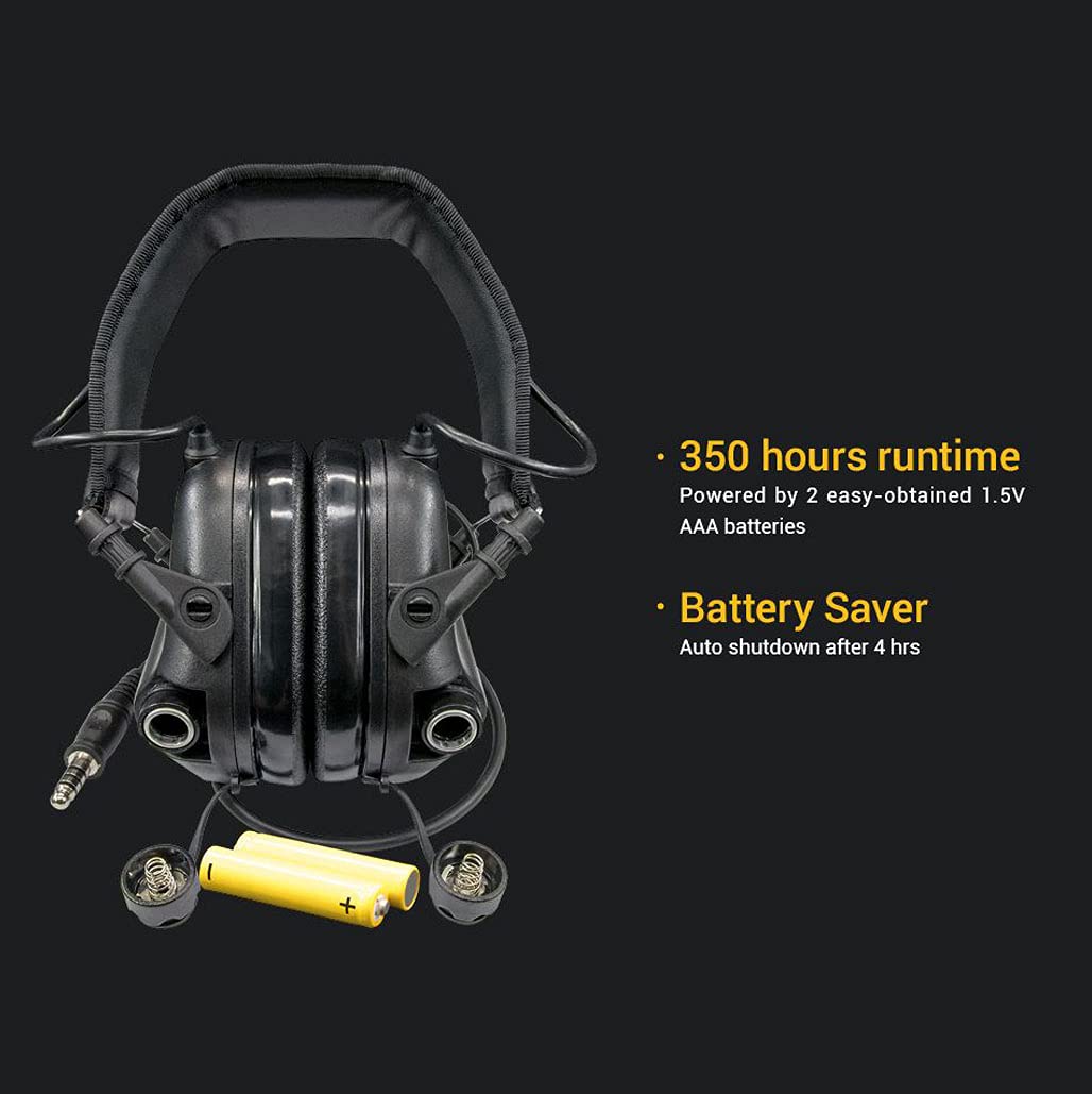EARMOR M32 Tactical Headset Hunting & Shooting Earmuffs with Microphone, Sound Amplification, Nato TP120 Jacket, Tan