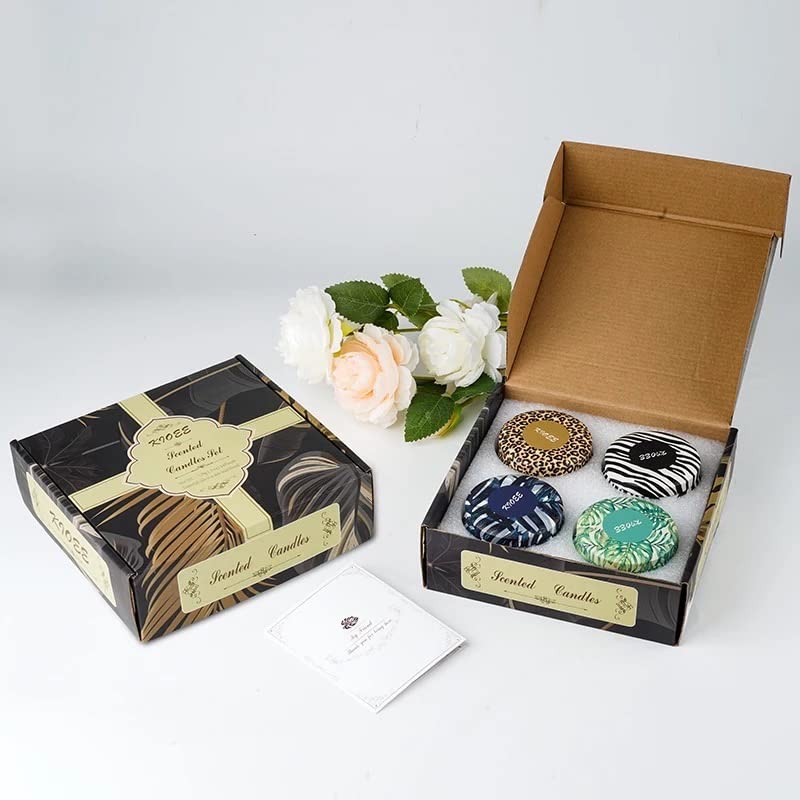 Fun and Unique Scented Candle Set, 4 Pack Natural Soy Wax Aromatherapy Scented Candles, Stress Relieving, Candles for Home, Candles for Women, Gift for Any Holiday
