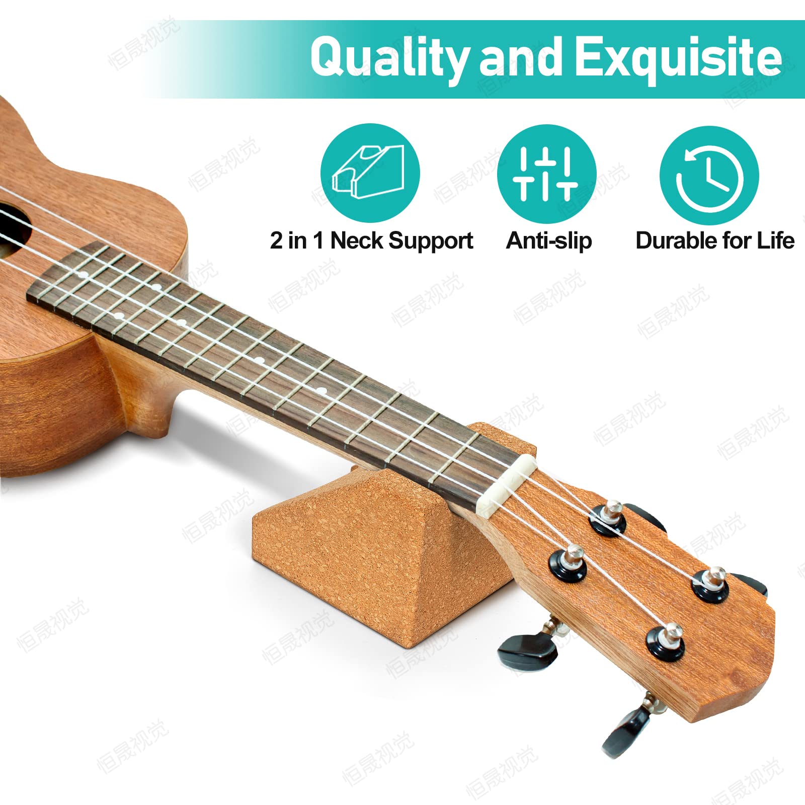 Guitar Neck Rest, Portuguese Cork Guitar Neck Cradle Support Pillow String Instrument Luthier Tool for Guitar Workstation, Ukuleles, Violins, Banjos, Mandolins, Basses