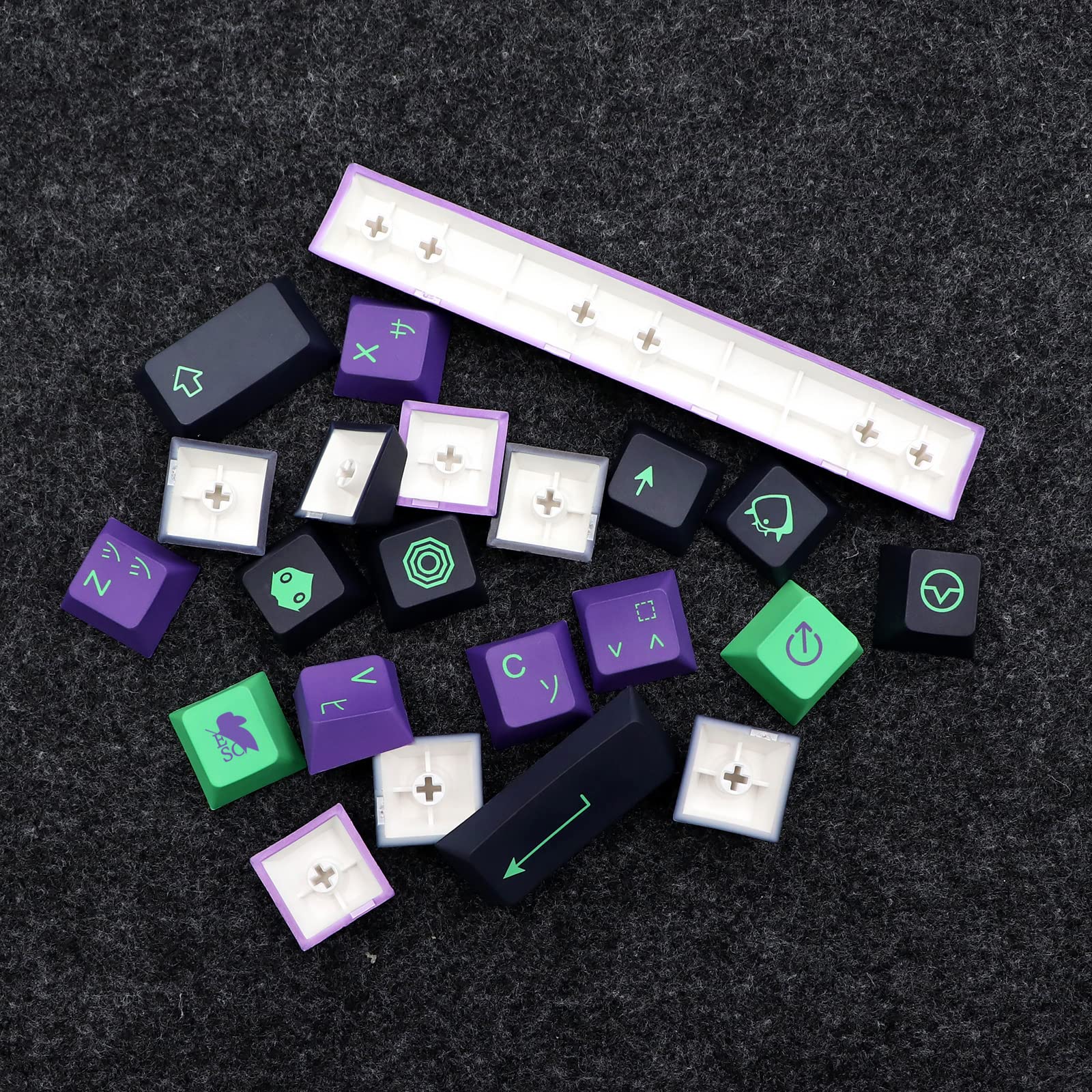 JSJT Japanese Keycap EVA-01 PBT Keycap 146 Keys Mecha Keycap Cherry Profile Dye Sublimation Evangelion Keycap Set for Cherry MX Switch Logitech G610 Corsair Strafe K70 Mechanical Gaming Keyboard