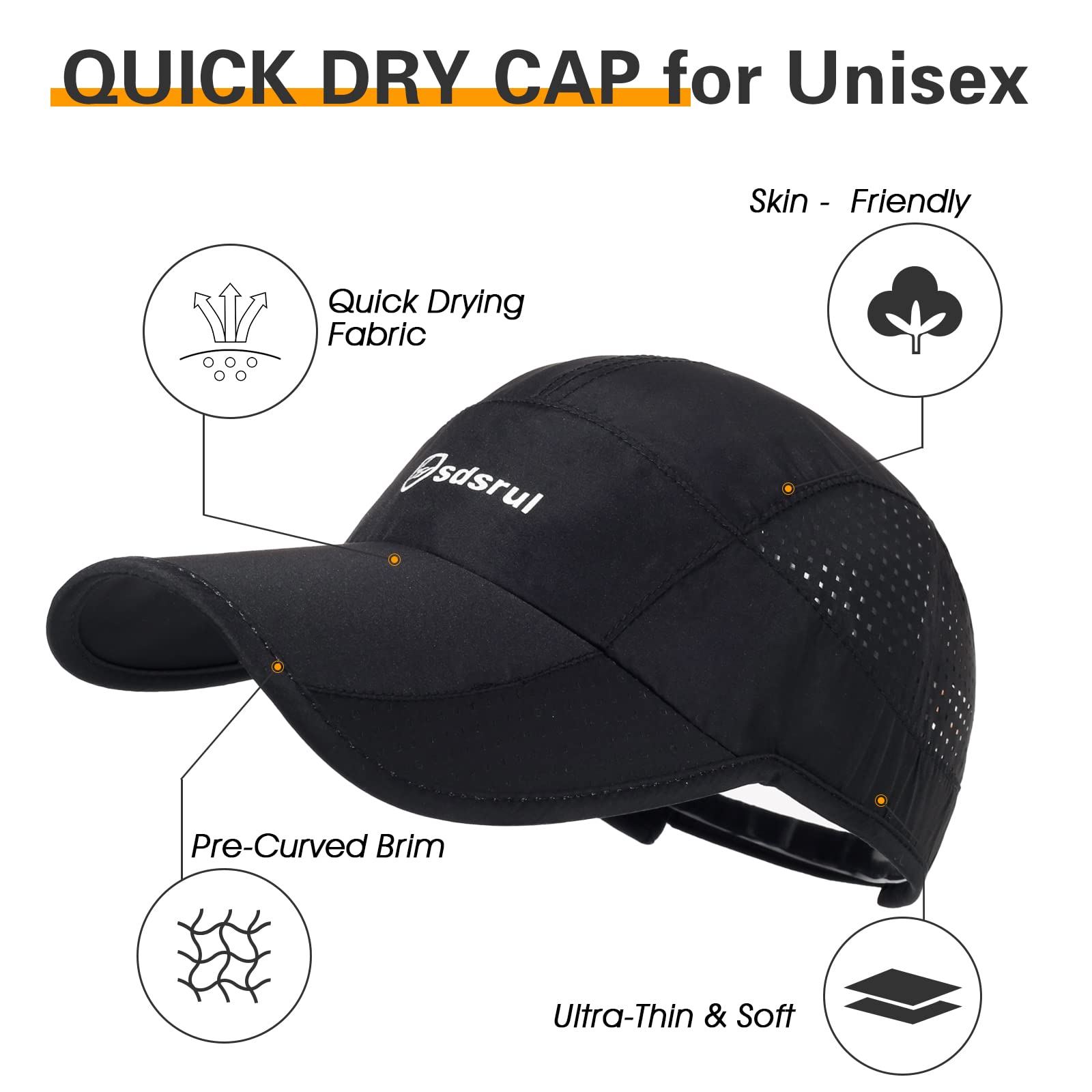 Geyanuo Running Hat Outdoor Quick Drying Baseball Cap Mesh Cool Workout Cap for Women and Men Dark Gray