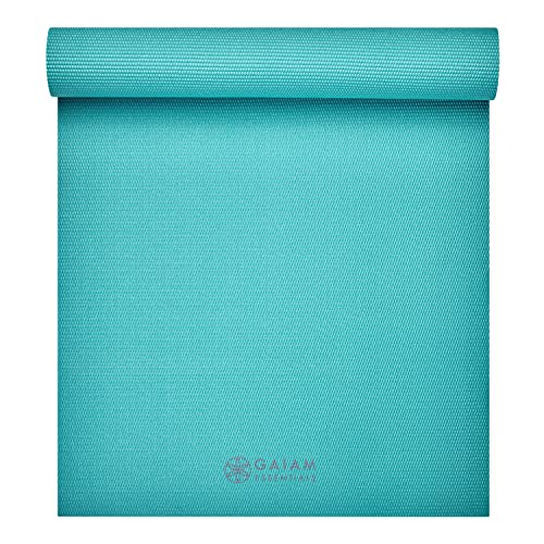 Gaiam Essentials Premium Yoga Mat with Carrier Sling, Teal, 72 InchL x 24 InchW x 1/4 Inch Thick
