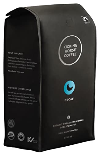 Kicking Horse Coffee, Swiss Water Process, Whole Bean, 2.2 Pound - Certified Organic, Fairtrade, Kosher Dark Roast Coffee, 35.2 Ounce