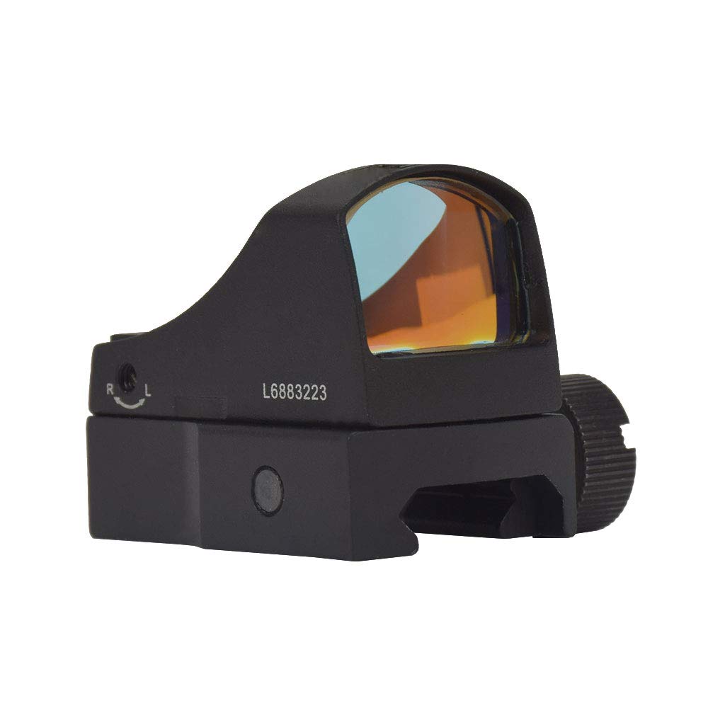 FARMSOLDIER High Brightness Aluminum Alloy Red Dot Sight Scope, Illuminated Tactical Riflescope Adjustable Hunting Optics Reflex Lens Black