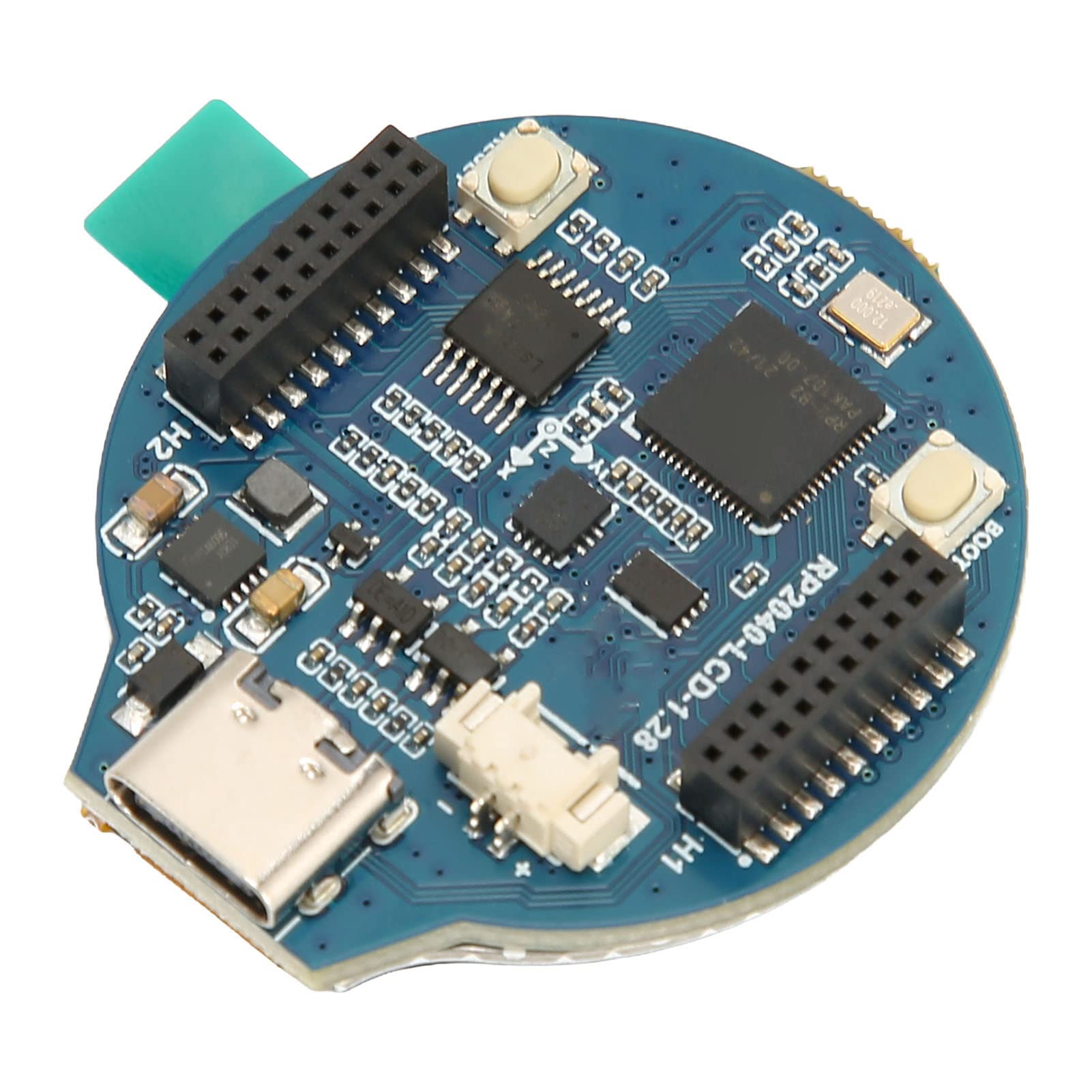 Microcontroller Development Board, RP2040 Microcontroller Development Board with 1.28 Inch Circular LCD Screen,Type C Interface,Support C C,Etc