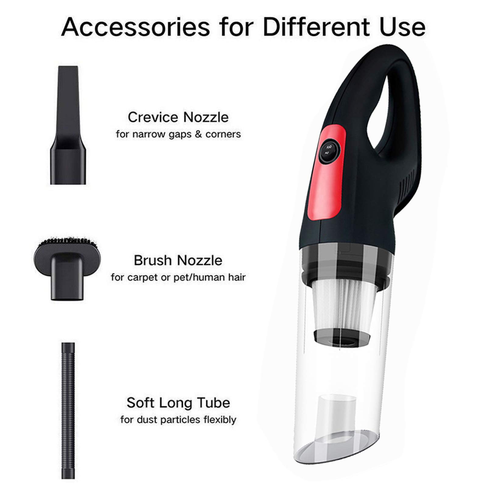 GBGC Handheld Car Vacuum Cleaner Cordless 120w Wet Dry Strong Suction 4500PA (Black)