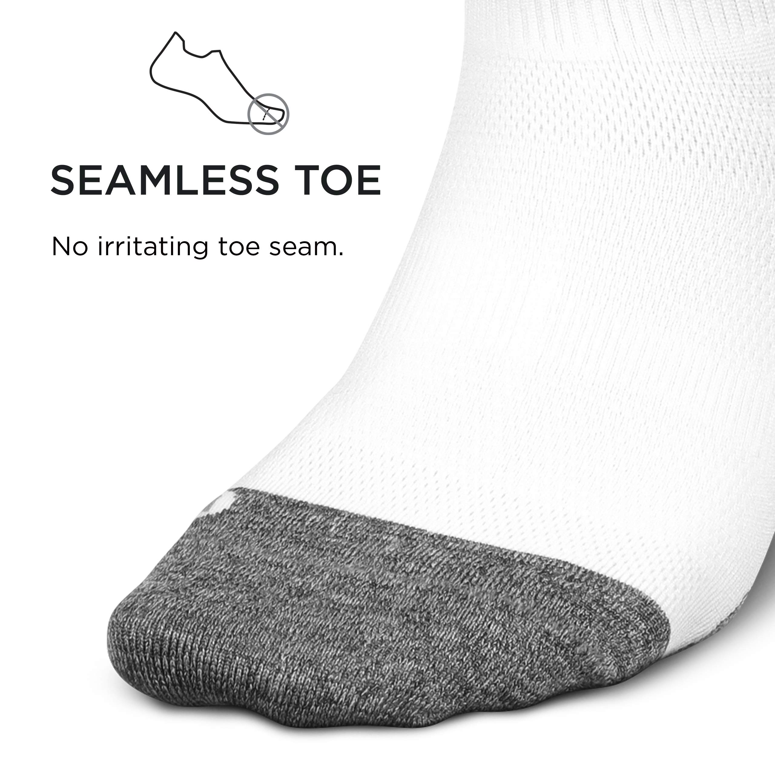 Feetures Elite Ultra Light Cushion Quarter - Sport Sock with Targeted Compression - White, S (1 Pair)