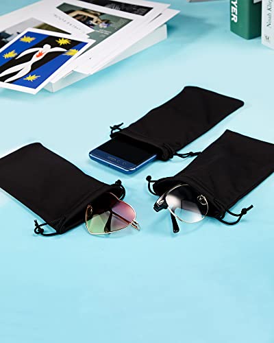 Flutesan 40 Pack Microfiber Case Pouch Bag Glasses Sunglasses Case with 2 Pieces Cleaning Cloth (Black)