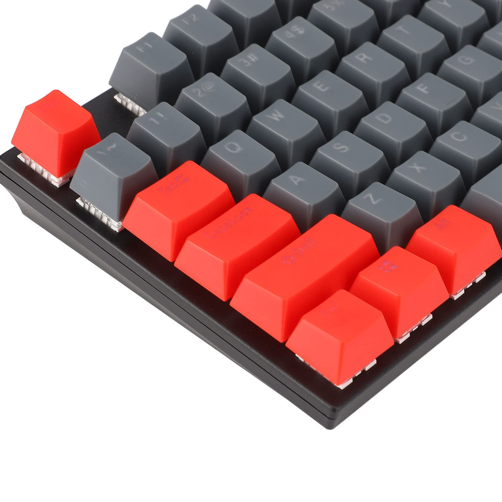 Mechanical Gaming Keyboard, Red Switch Mechanical Keyboard Red Switch USB Interface 87 Key Color Blocking 2 Color Injection Molding for Gaming (Gray and Red)