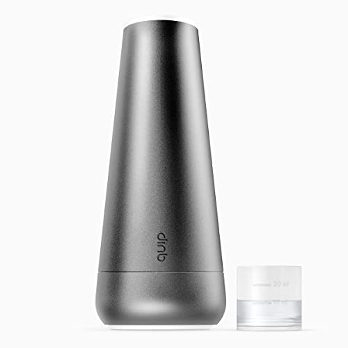 Quip Refillable Mouthwash Starter Kit, 4X Concentrate, Alcohol-Free, Kills Bad Breath Germs, Helps Prevent Cavities, Mint - Slate Metal, 1, 4.0 Fl Oz (920-00117)