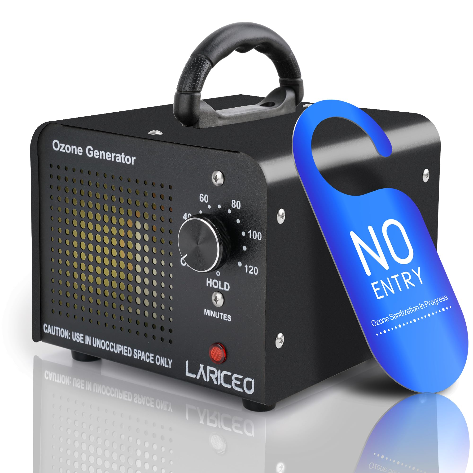 LARICEO 12000mg/h High Capacity Ozone Generator, Commercial Ozone Machine Odor Removal, Home Ozone Generator for Car, Smoke, Home, Pet, etc (Black)