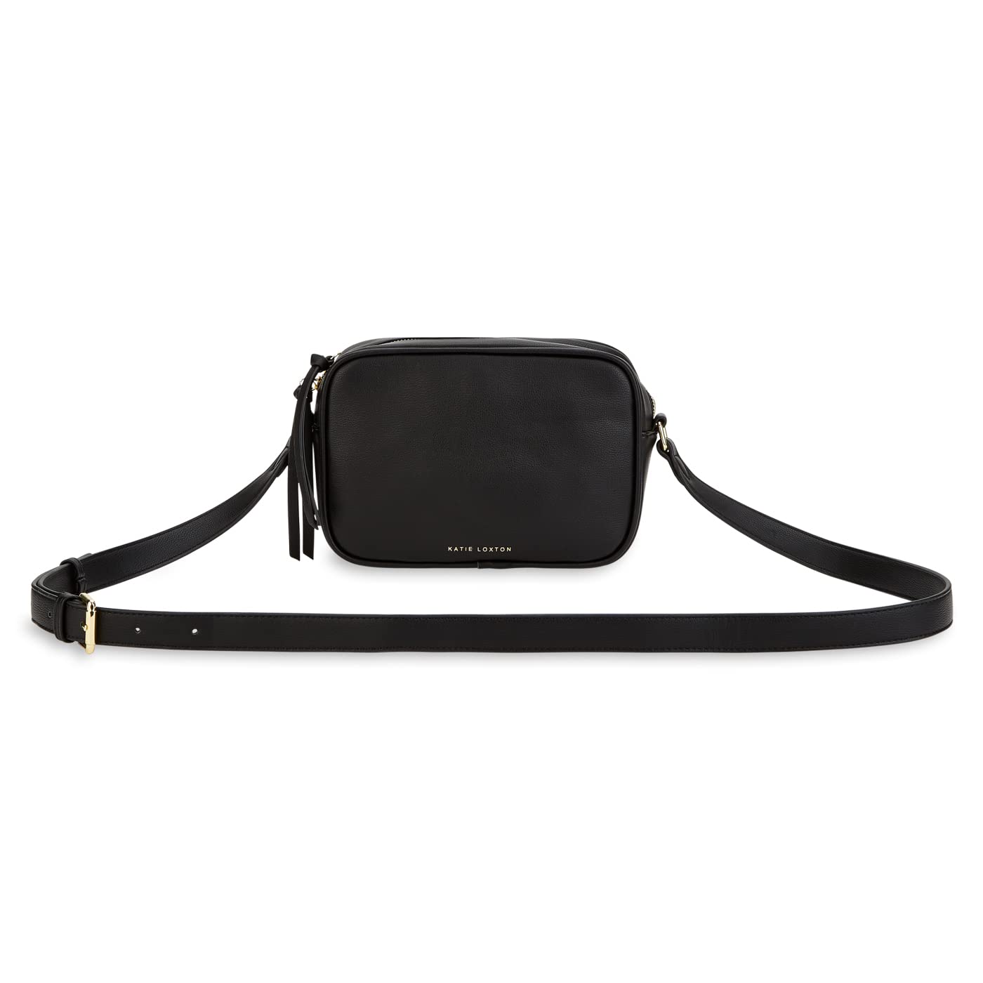 KATIE LOXTON Isla Womens Small Vegan Leather Adjustable Strap Convertible Crossbody Clutch Handbag Purse Black