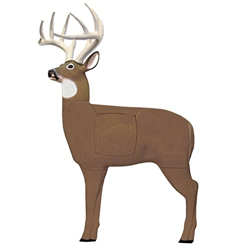 Field Logic GlenDel Pre-Rut Buck 3D Archery Target with Replaceable Insert Core, GlenDel Pre-Rut Buck w/ 4-sided insert, Brown