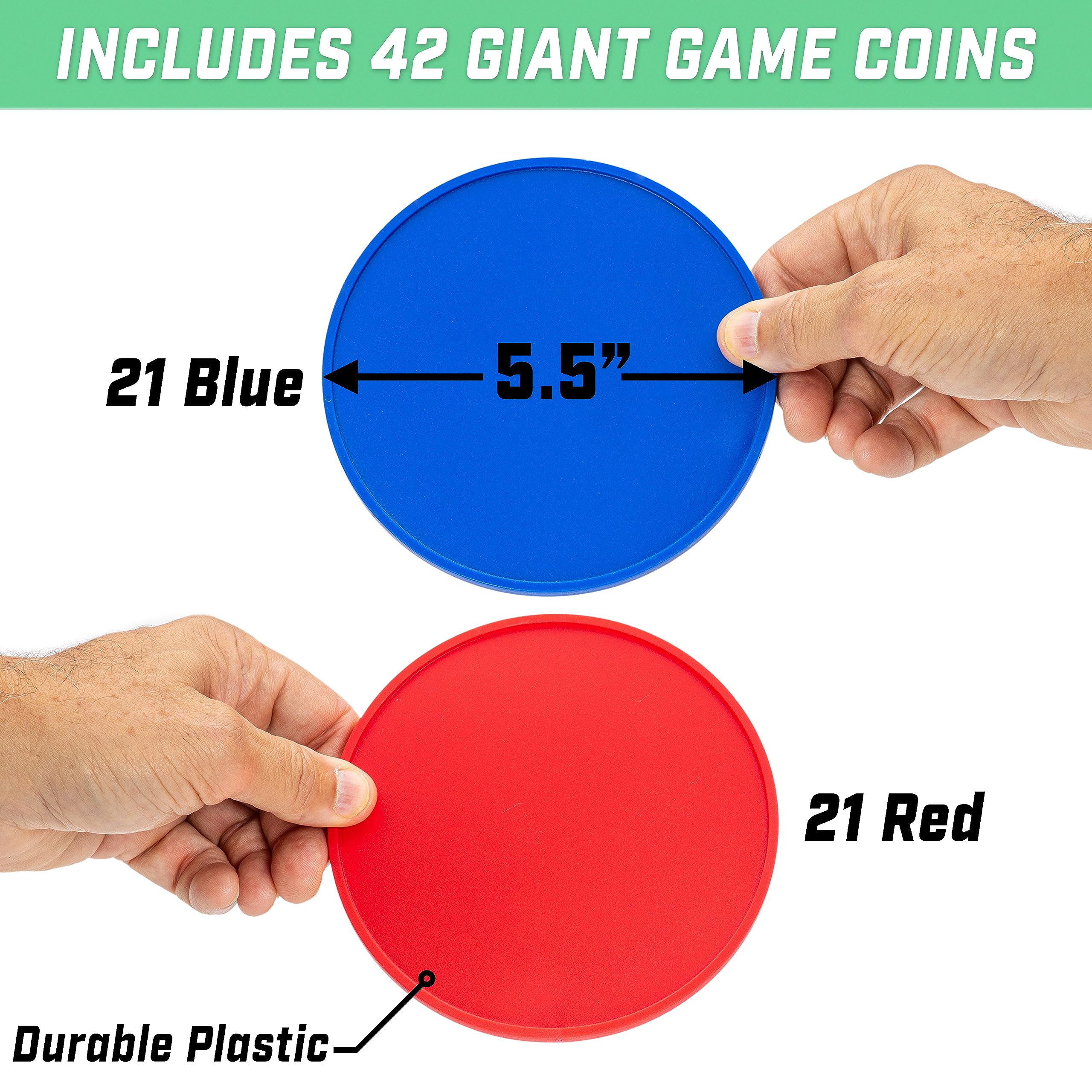 GoSports 4 Foot Width Giant Portable 4 in a Row Game - Huge Size with Carry Case and Rules, Brown