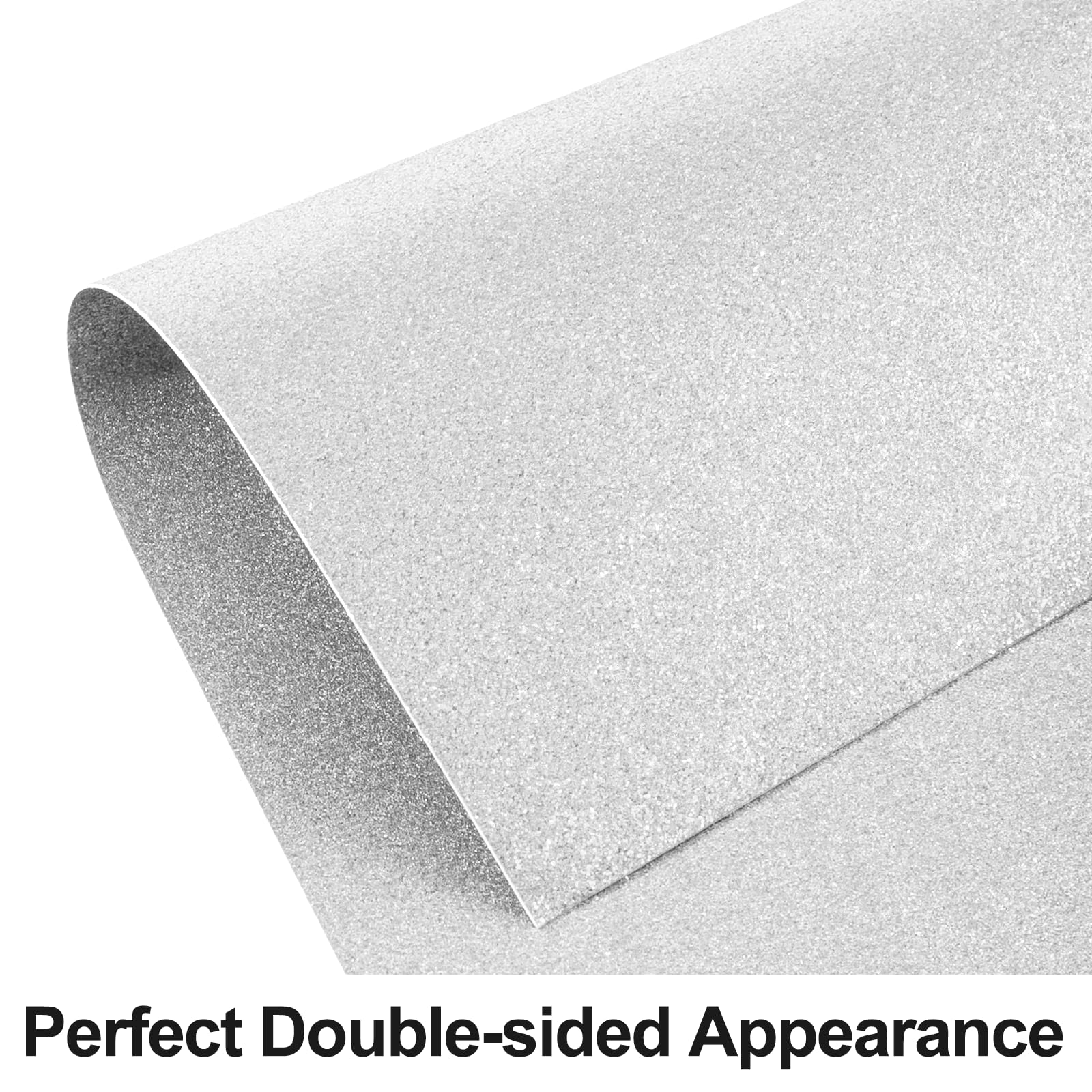Double-sided Silver Glitter Cardstock 12x12 for Cricut - Goefun 24 Sheets 12x12 Silver Cardstock, 300 GSM/110LB Silver Glitter Paper for Crafts, Christmas, Anniversary