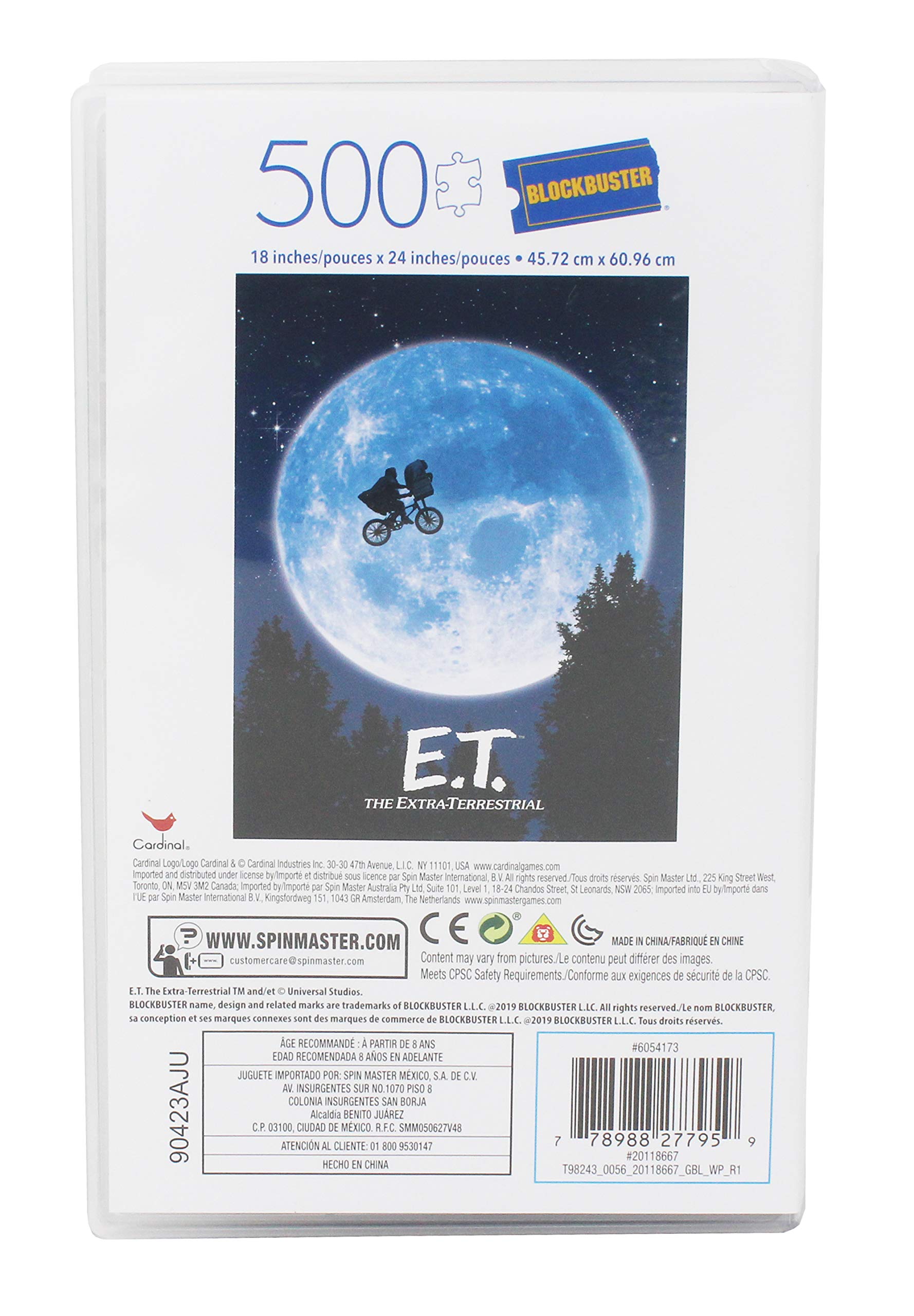 E.T. The Extra-Terrestrial Movie 500-Piece Puzzle in Plastic Retro Blockbuster VHS Video Case