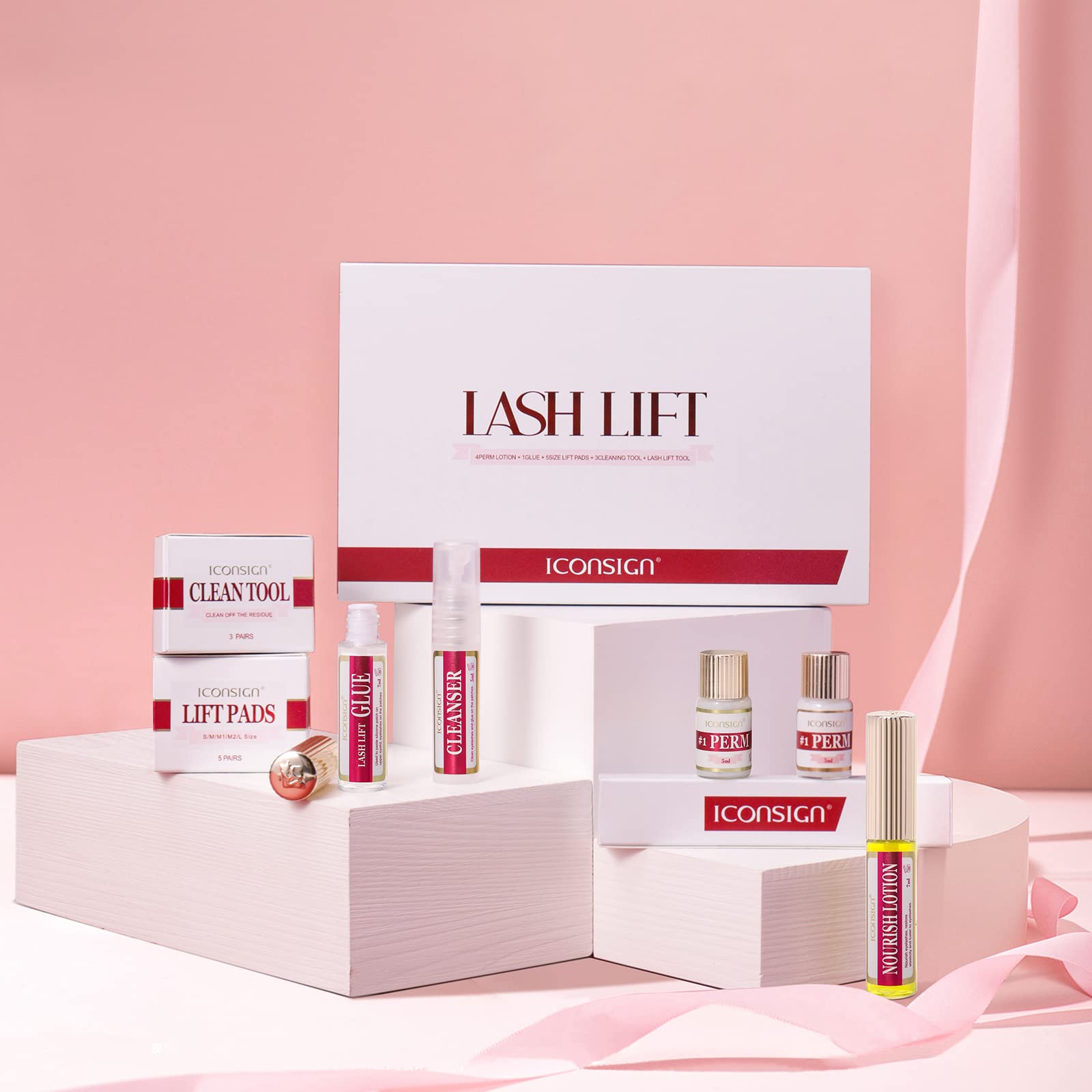 Lash Lift Kit, ICONSIGN Eyelash Perm Kit Professional Salon Result Create Curling Eyelashes Look Lasts 8 Weeks, Suitable for Salon & Home Use