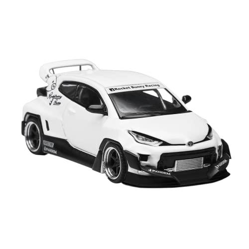 Pop Race GR Yaris 1/64 Scale diecast Model car (White Pandem)