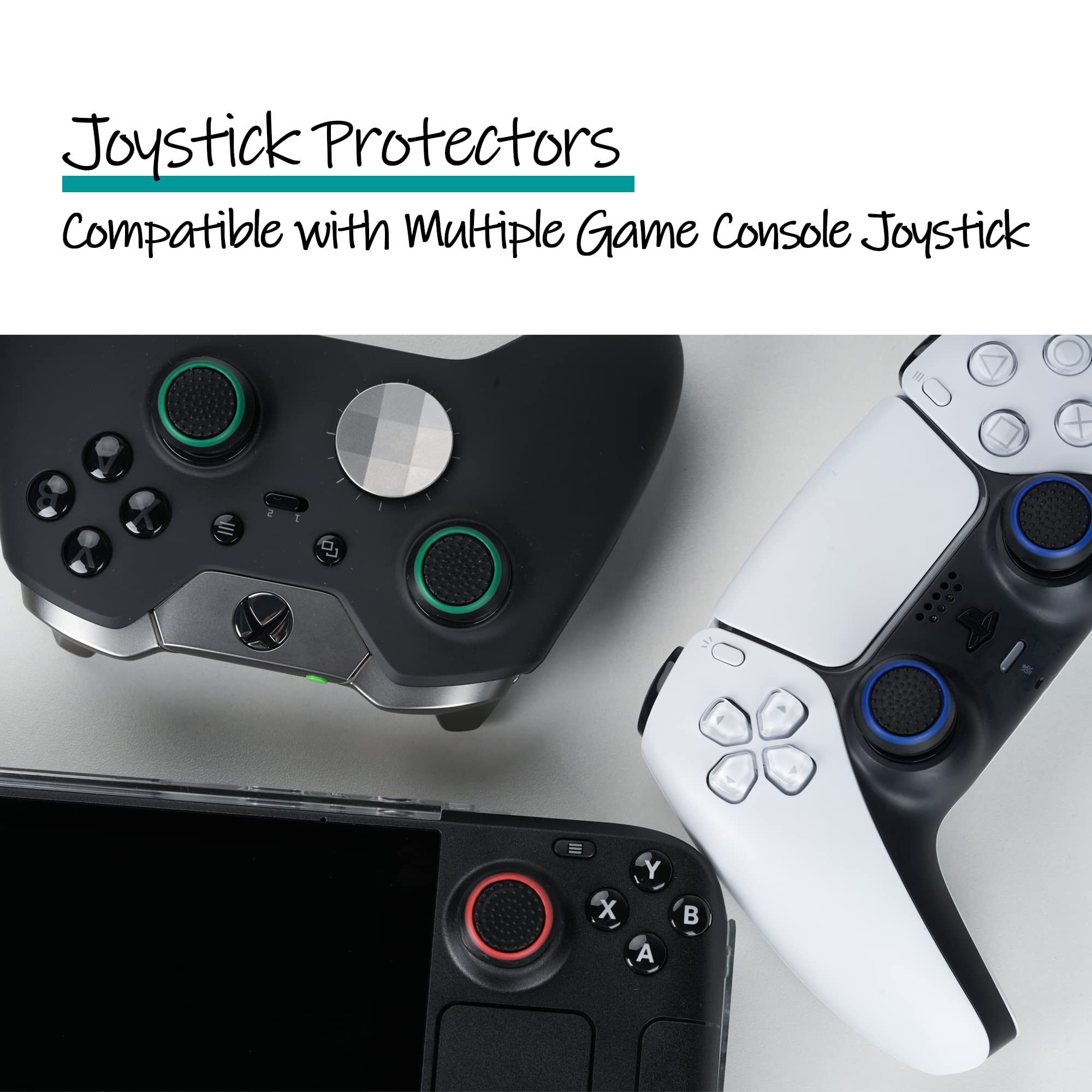 Joystick Protectors and Thumb Grip Caps for Steam Deck - Include 30 Silicone Joystick Protectors + 6 Thumb Grip Caps for Steam Deck